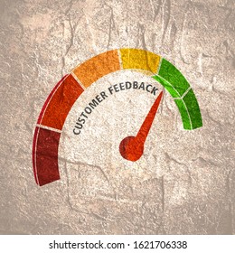 Customer Feedback Level Scale Arrow Measuring Stock Illustration ...