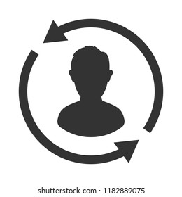 Customer Interaction Icon Client Returning Renention Stock Vector ...