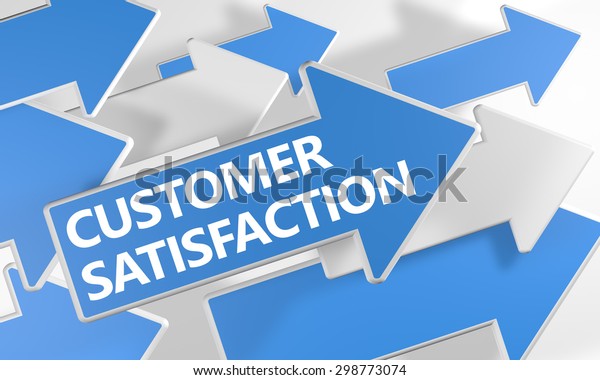 Customer Satisfaction 3d Render Concept Blue Stock Illustration ...
