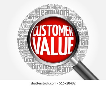 Customer Value Word Cloud Magnifying Glass Stock Illustration 516728482 ...