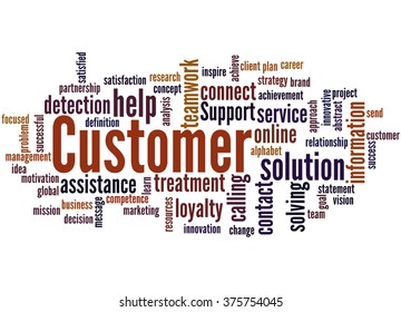 Customer Word Cloud Concept On White Stock Illustration 375754045 ...