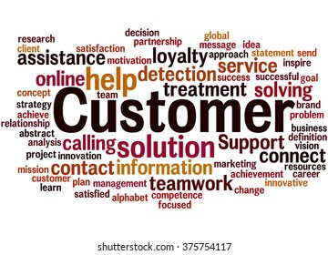 Customer Word Cloud Concept On White Stock Illustration 375754117 ...