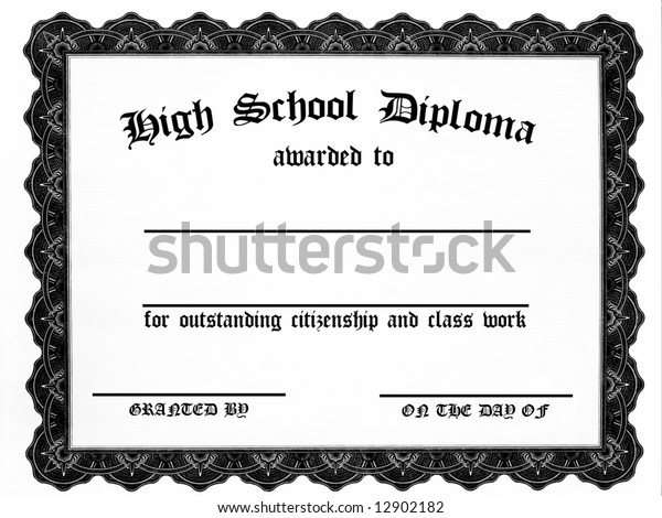 Customizable High School Diploma Stock Illustration 12902182