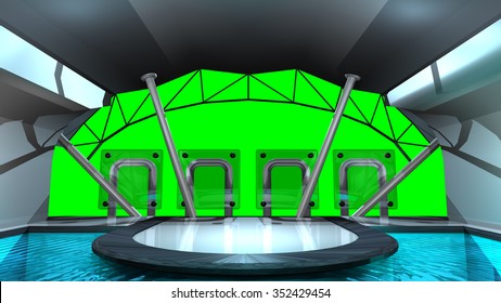 Customizable Virtual Set Green Screen Compositing 스톡 일러스트 352429454 ...