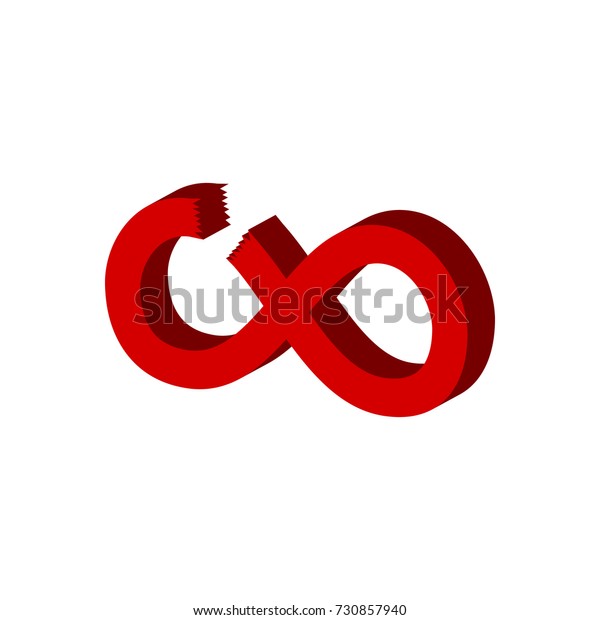 Cut Infinity Symbol Flat Isometric Icon Stock Illustration 730857940 ...