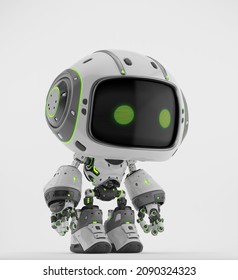 Cute Bot Digital Screenface 3d Rendering Stock Illustration 2090324323 ...