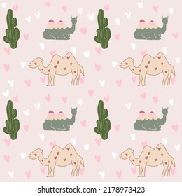Cute Camel Seamless Pattern Background Cute Stock Illustration ...