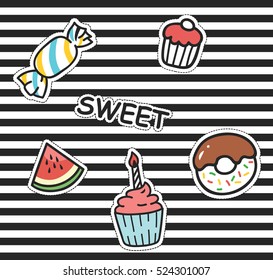 Cute Cartoon Patch Background Stock Illustration 524301007 | Shutterstock