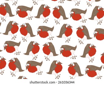 Cute Cartoon Robins Pattern Stock Illustration 261036344 | Shutterstock