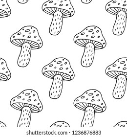 Cute Cartoon Toadstool Pattern Hand Drawn 库存插图 1236876883 | Shutterstock