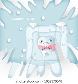 Cute Cartoon Tooth Sensitive Problem Your Stock Illustration 1052370548 ...