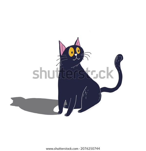 Cute Cat Shadow Drawing Stock Illustration 2076250744 | Shutterstock