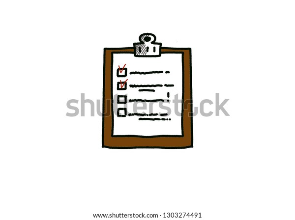 Cute Checklist Icon Stock Illustration 1303274491 | Shutterstock