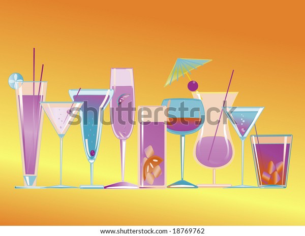 Cute Cocktail Illustrations Stock Illustration 18769762 | Shutterstock