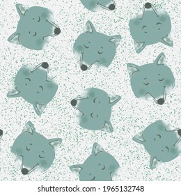Cute Face Wolf Pattern Illustration Packaging Stock Illustration ...