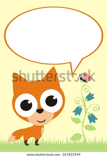 Cute Fox Bubble Speech Stock Illustration 267822944