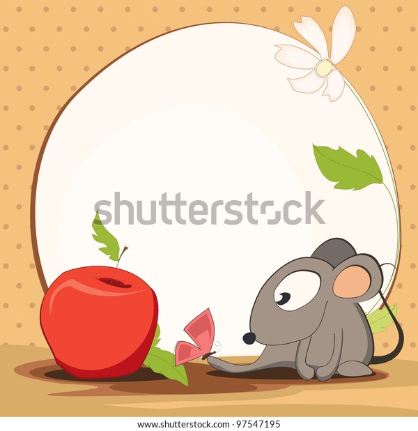 Cute Frame Design Mouse Vector Illustration Stock Illustration 97547195 ...
