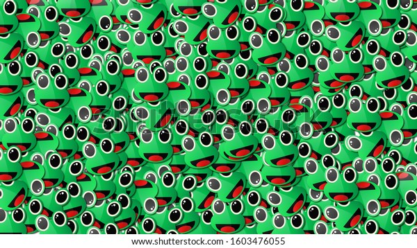 Cute Frog Emo Illustrated Background Stock Illustration 1603476055 ...