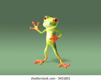 Cute Frog Saying Hello Stock Illustration 3451801 | Shutterstock