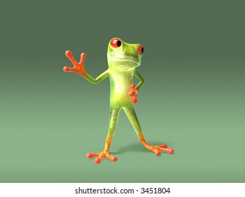 Cute Frog Saying Hello Stock Illustration 3451812 | Shutterstock