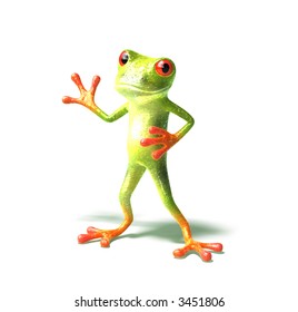 Cute Frog Saying Hello Stock Illustration 3451808 | Shutterstock