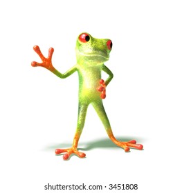 Cute Frog Saying Hello Stock Illustration 3451808 | Shutterstock