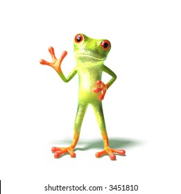 Cute Frog Saying Hello Stock Illustration 3451810 | Shutterstock