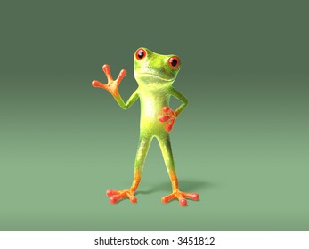 Cute Frog Saying Hello Stock Illustration 3451812 | Shutterstock