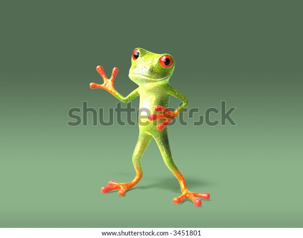 Cute Frog Saying Hello Stock Illustration 3451801 | Shutterstock
