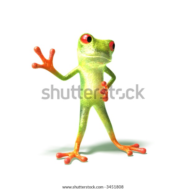 Cute Frog Saying Hello Stock Illustration 3451808 | Shutterstock