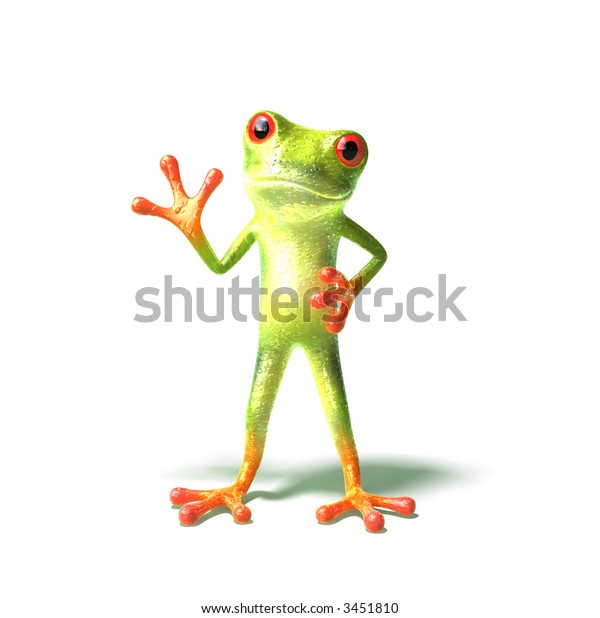 Cute Frog Saying Hello Stock Illustration 3451810 | Shutterstock