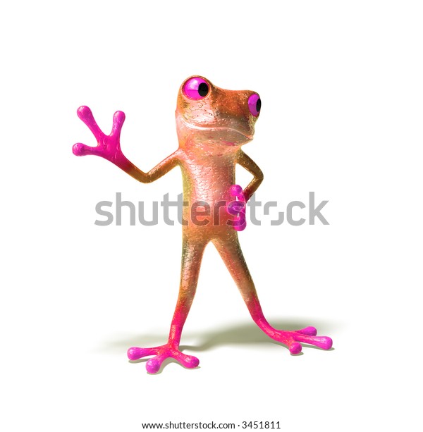 Cute Frog Saying Hello Stock Illustration 3451811