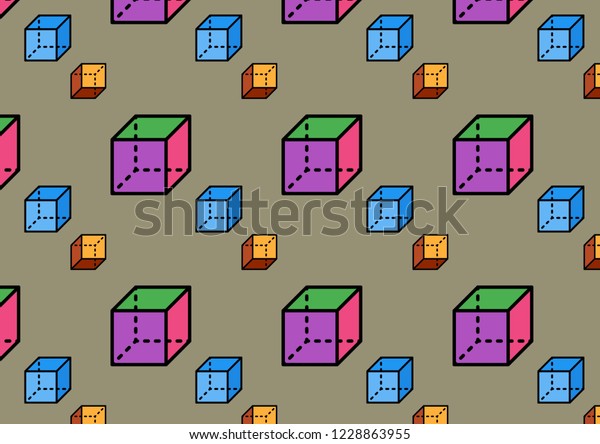 Cute Geometry Abstract Background Stock Illustration 1228863955 ...