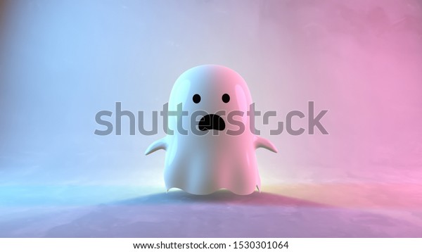 Cute Ghost 3d Rendering Picture Stock Illustration 1530301064 ...