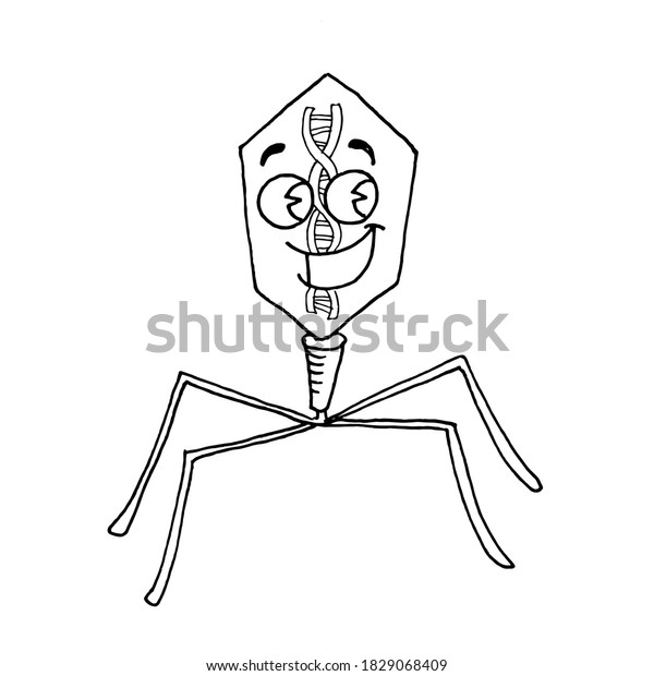 Cute Illustration Bacteriophage Virus Stock Illustration 1829068409 ...