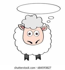Cute Lamb Thinking Balloon Stock Illustration 684593827 | Shutterstock
