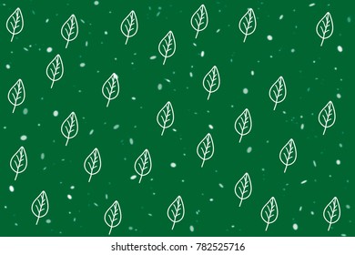 Cute Leaf Shape Pattern On Green Stock Illustration 782525716 ...