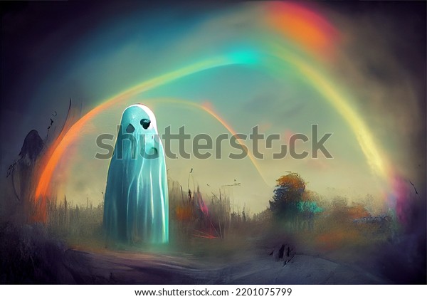 Cute Little Rainbow Cute Little Ghost Stock Illustration 2201075799 ...