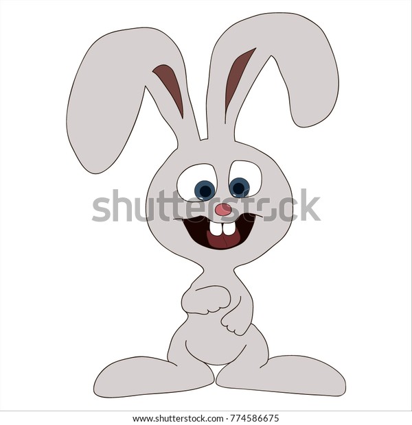 Cute Little Smiling Bunny Cartoon Illustration 스톡 일러스트 774586675 ...