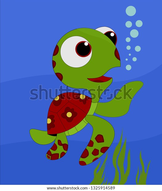 Cute Little Turtle Finding Nemo Films Stock Illustration 1325914589 ...