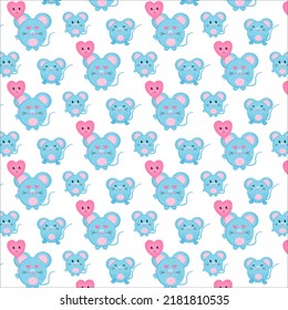Cute Mouse Seamless Pattern Background Design Stock Illustration ...