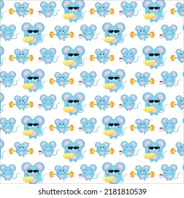Cute Mouse Seamless Pattern Background Design Stock Illustration ...