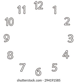 Cute Numbers Clock Face Stock Illustration 294191585 | Shutterstock