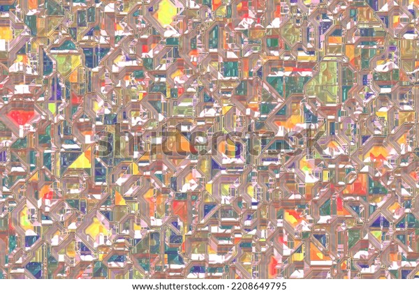 Cute Optic Crystalline Pattern Digital Graphic Stock Illustration ...