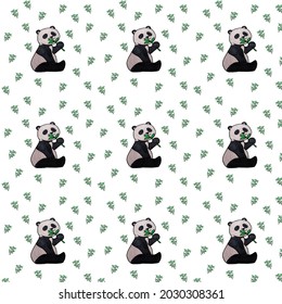 Cute Panda Bear Pattern Repeating On Stock Illustration 2030308361 ...