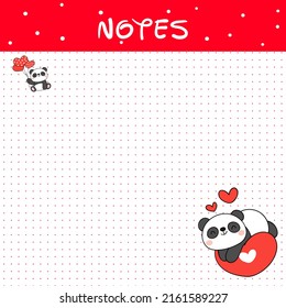 Cute Panda Printable Notepad Stock Illustration 2161589227 | Shutterstock