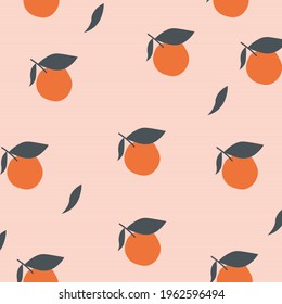 Cute Pastel Orange Fruit Pattern Stock Illustration 1962596494 ...