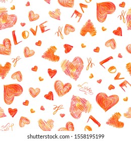 Cute Pattern Lovers Different Love Inscriptions Stock Illustration ...