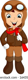 Cute Pilot Cartoon Stock Illustration 164353367