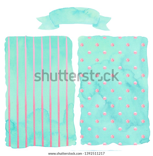 Cute Pink Dots Stripes Pattern On Stock Illustration 1392511217 ...